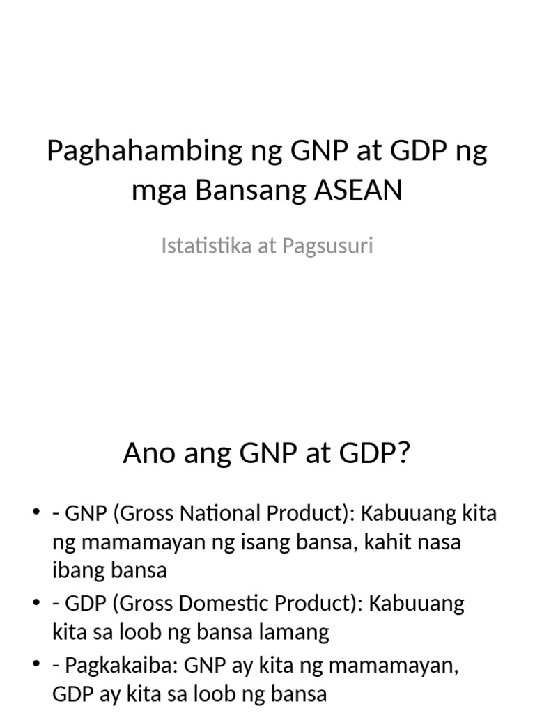 Asean GNP GDP Presentation | PDF