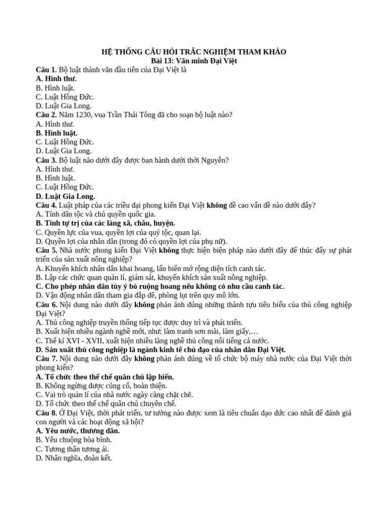 TN sử 10 Ck2 (2) | PDF