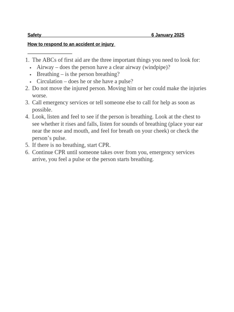 Safety 6 January 2025 | PDF