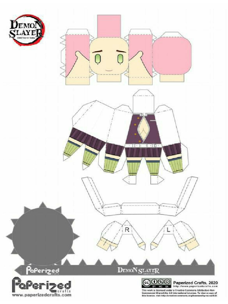 Demon Slayer Mitsuri Kanroji Papercraft | PDF