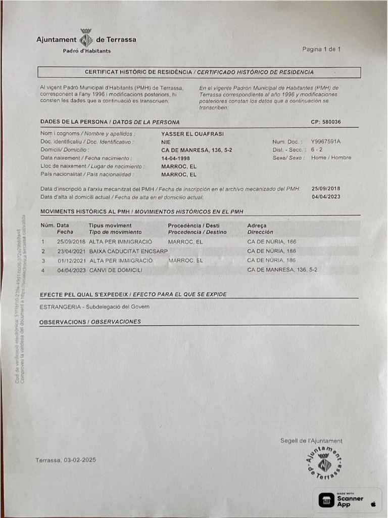 Historico Padron | PDF