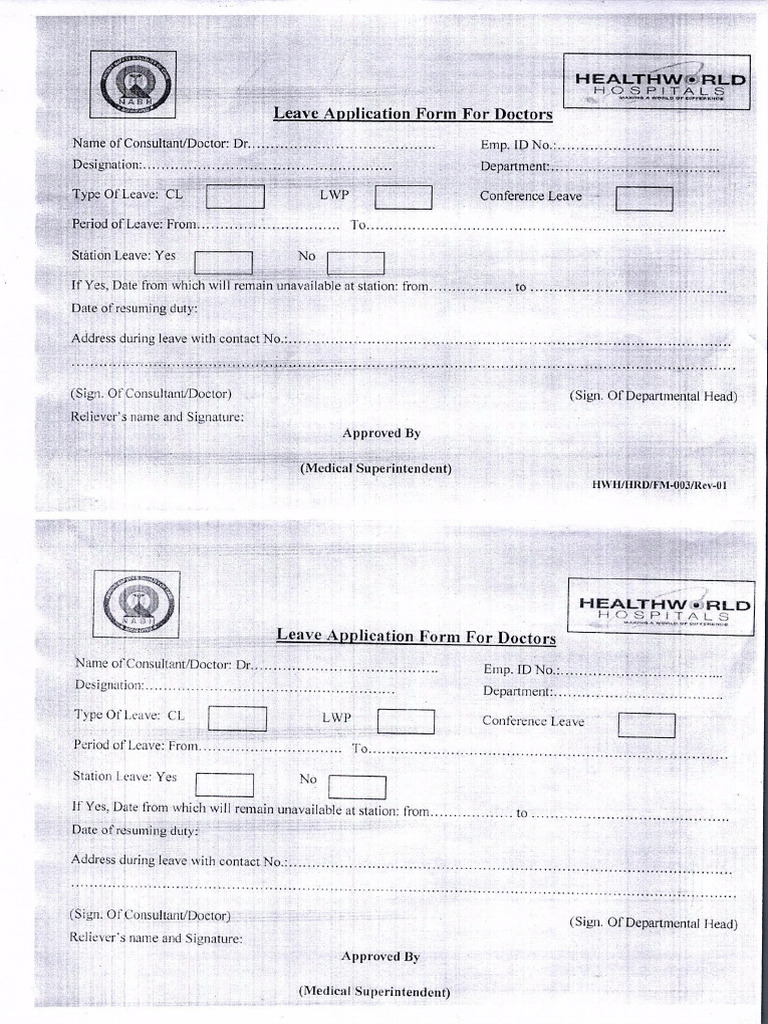Doctor Leave Form | PDF