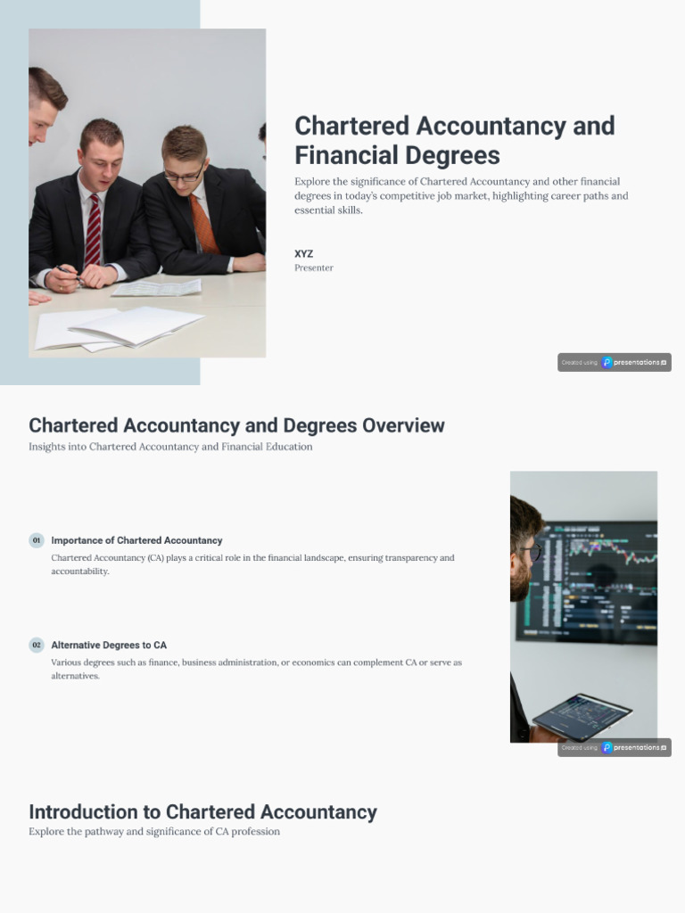 Chartered Accountancy and Other Degrees Overview | PDF