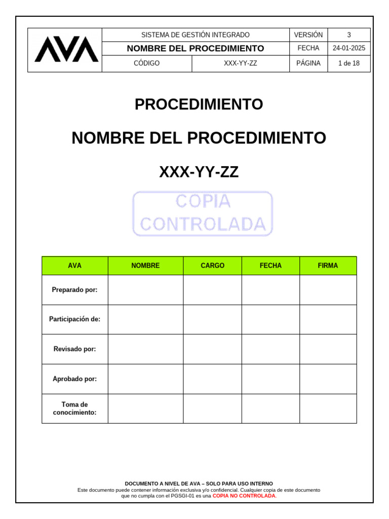 Formato Procedimiento Operativo | PDF
