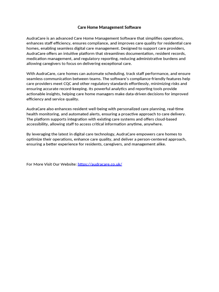 Care Home Management Software | PDF