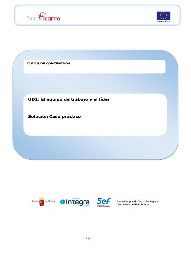 Liderazgo UD1 CP Solucion | PDF | Liderazgo | Psicología Social