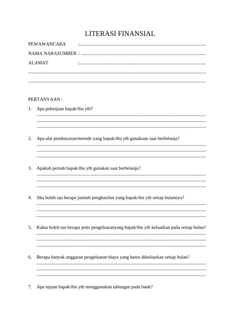 Literasi Finansial | PDF