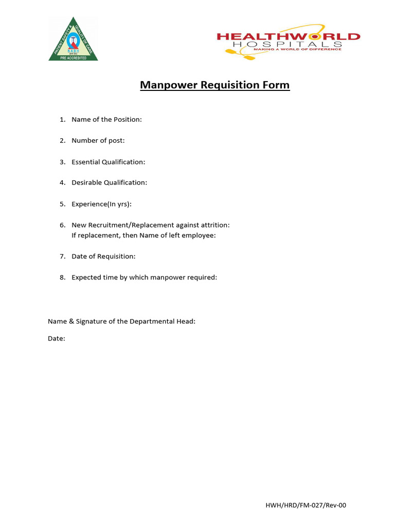 Manpower Requisitions Form | PDF