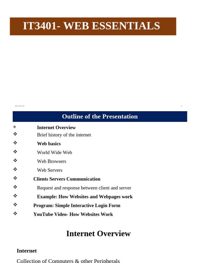 Web Essentials Overview and Basics | PDF | World Wide Web | Internet & Web