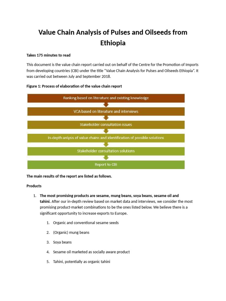 Ethiopian Pulses & Oilseeds Value Chain Analysis | PDF | Sesame | Soybean