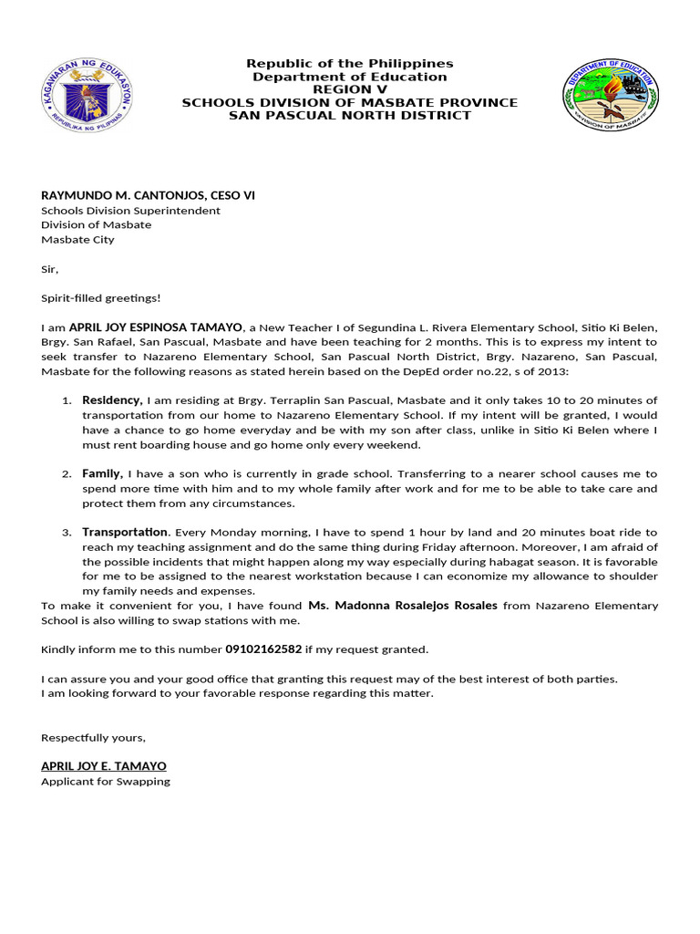 Request to Swap Teaching Stations | PDF