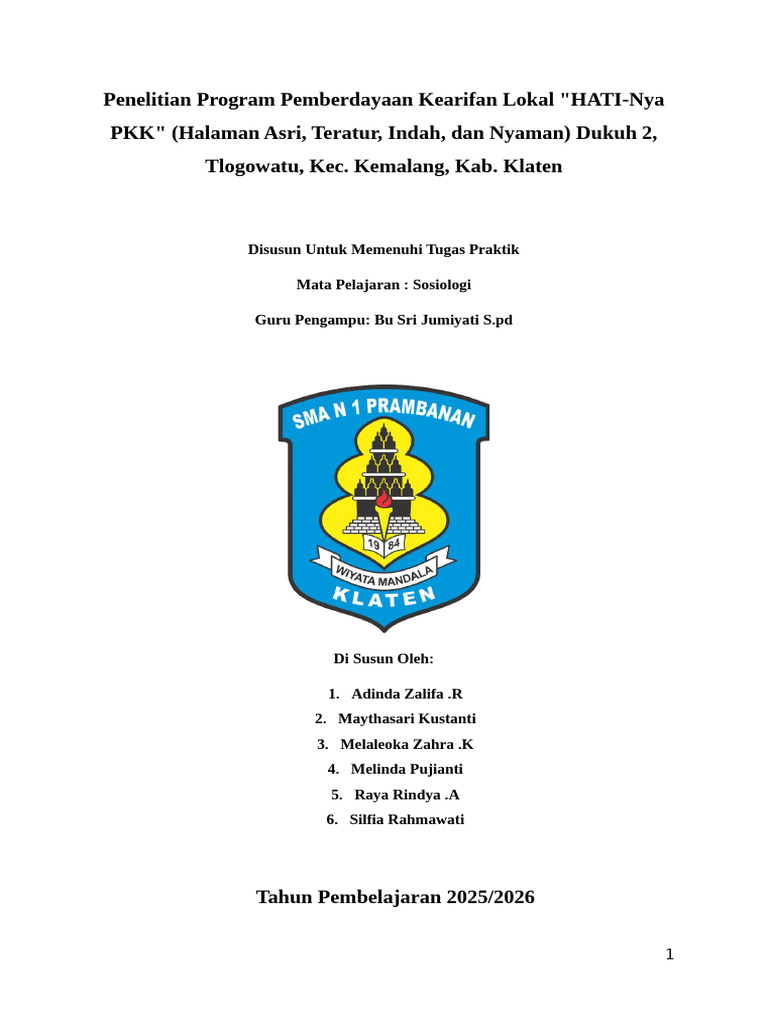 Proposal Penelitian Hatinya PKK | PDF