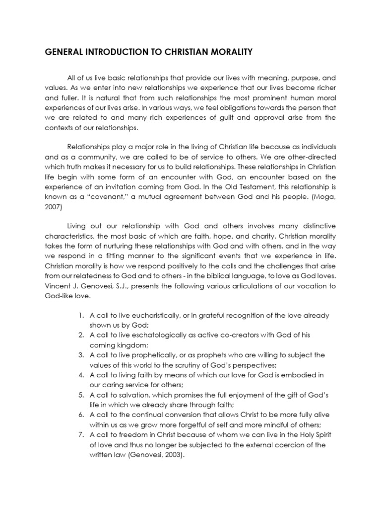 Understanding Christian Morality Basics | PDF | Jesus | Christian Ethics