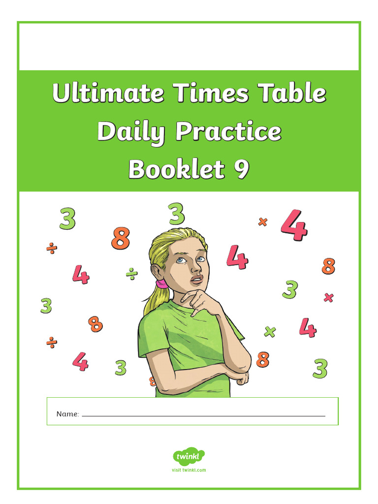 Ultimate Times Table Daily Practice Booklet 9 | PDF