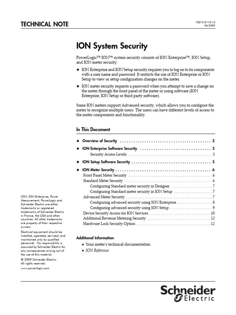 ION System Security: Technical Note | PDF | User (Computing) | Password
