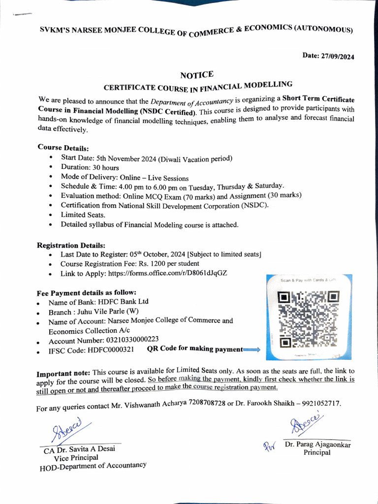 Financial Modelling Certificate Course | PDF | Valuation (Finance ...