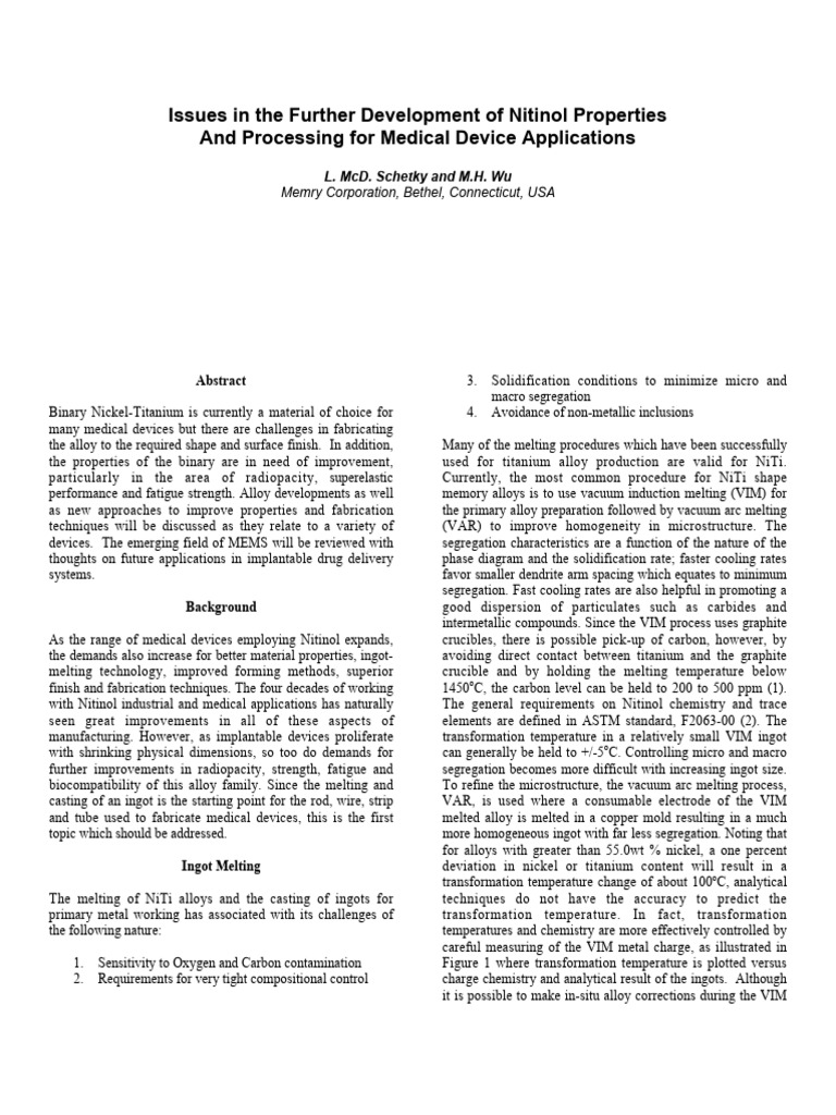Issues_Nitinol_Medical_Applications_ASM03 | PDF | Construction | Welding