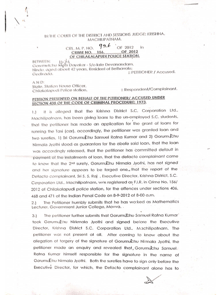 Anticipatory Bail Application | PDF