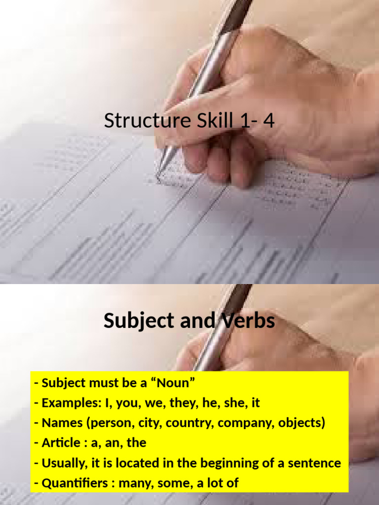 Structure Skill 1- 4 | PDF | Verb | Linguistics