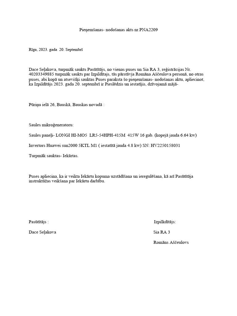 Pieņemšanas | PDF