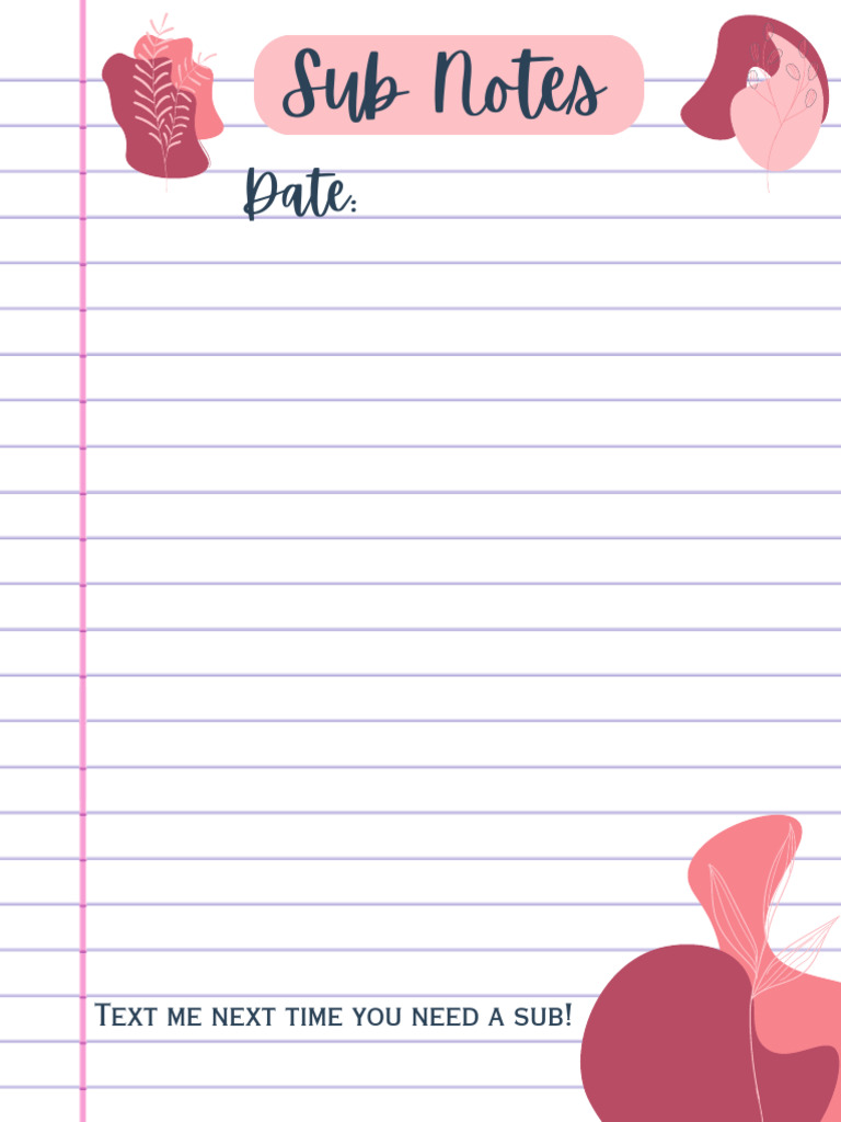 Pink Sub Notes | PDF
