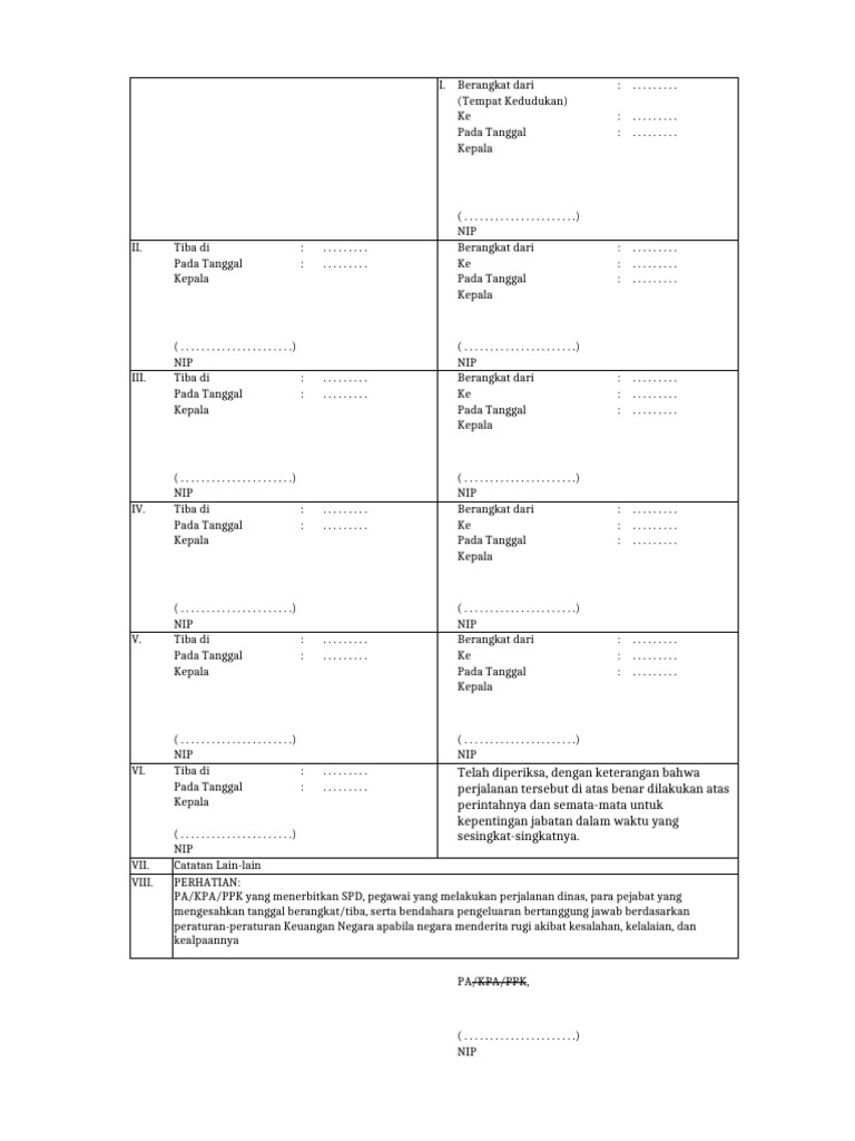 SPPD Belakang - Kosong | PDF