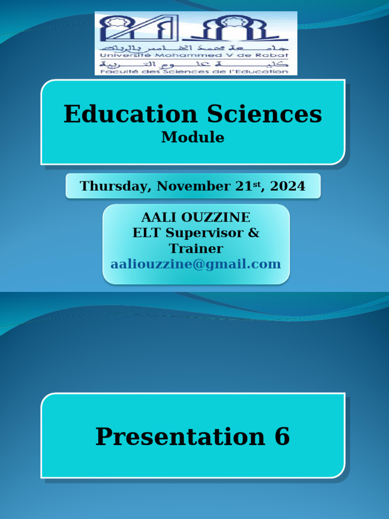 Education Sciences Module FSE Presentation 6 | PDF | Constructivism (Philosophy Of Education ...
