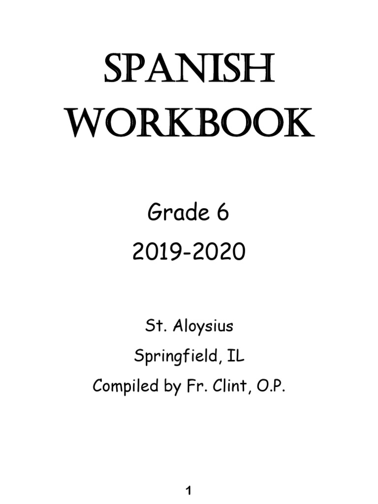 Spanish Workbook - Grade 6 - Semester I | PDF | Grammatical Number ...