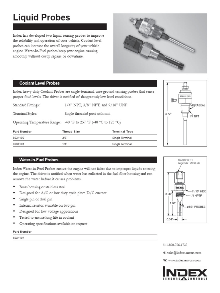 Vehicle Liquid Sensing Probes Guide | PDF