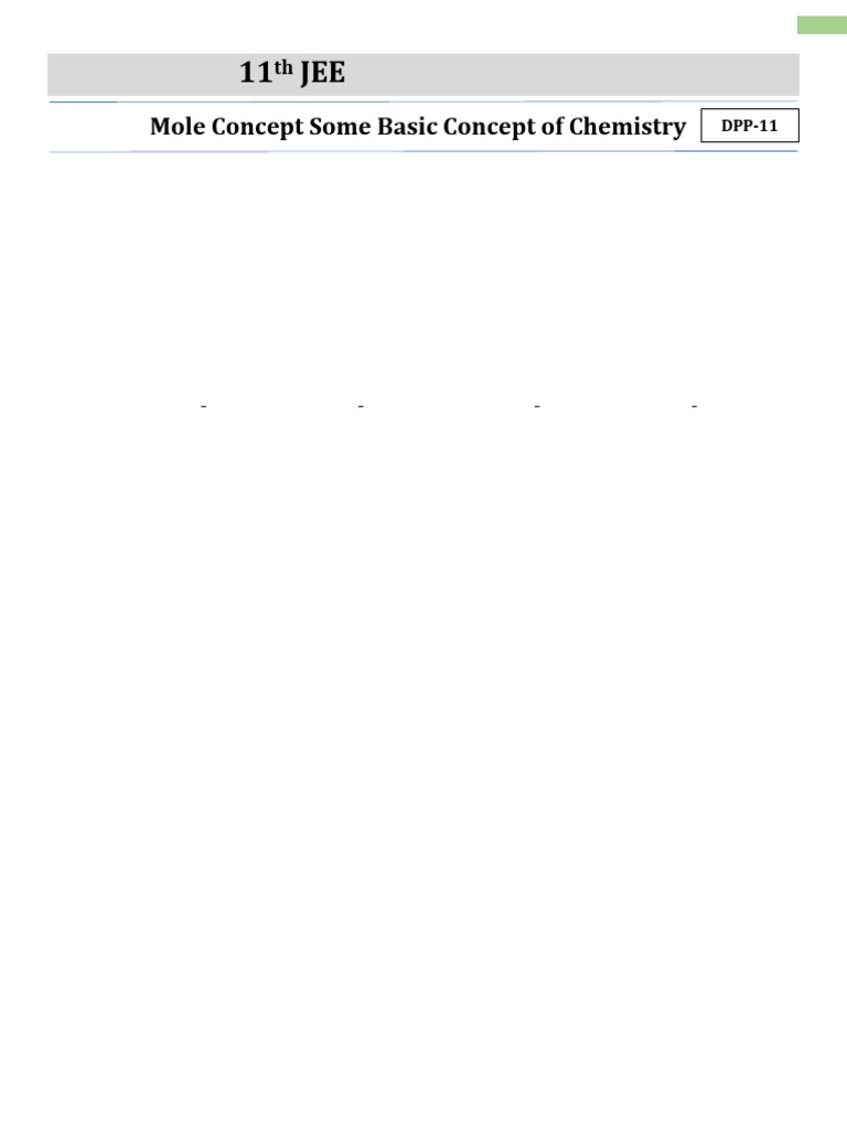 Some Basic Concept of Chemistry _ DPP 11 | PDF | Molar Concentration | Chemistry