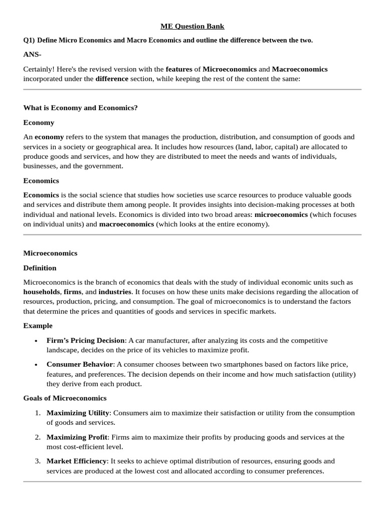 Me Question Bank 2nd | PDF | Reserve Bank Of India | Macroeconomics