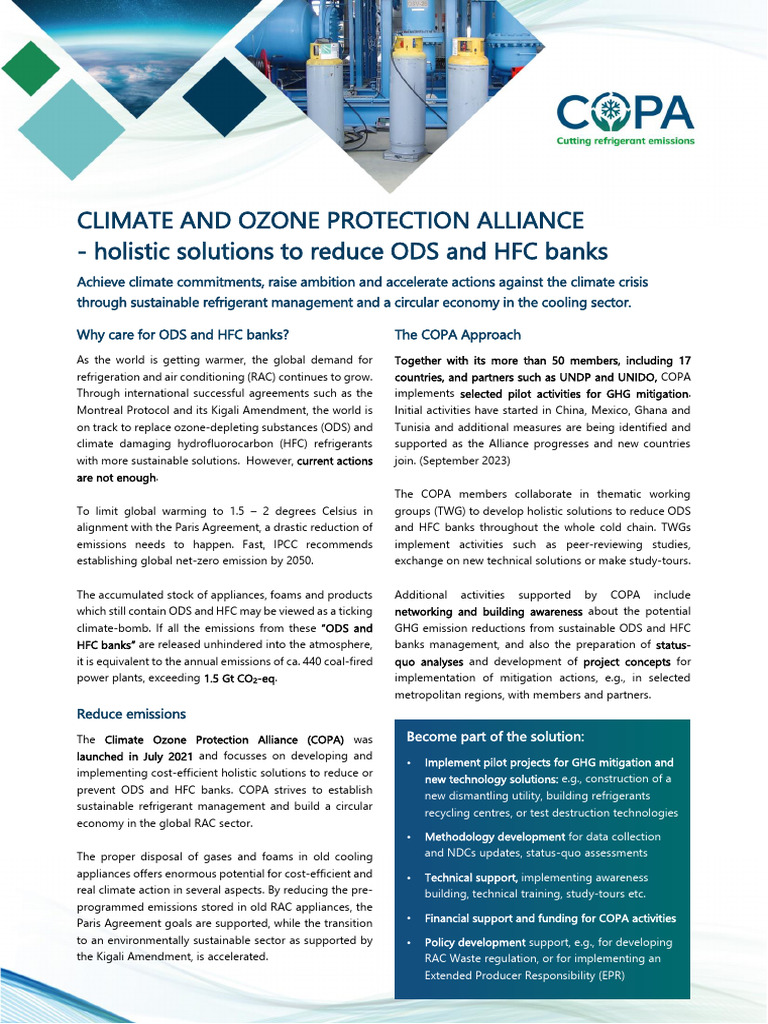 COPA Flyer On ODS HFC Banks 2023 English | PDF | Climate Change ...