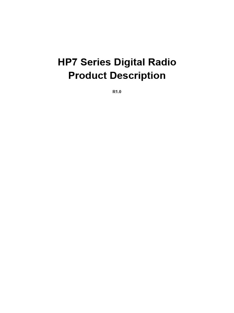 HP7 Series Digital - Product Description - R1.0 | PDF | Encryption | Radio