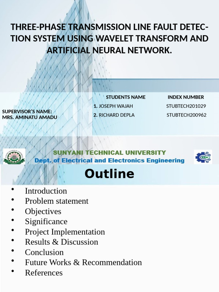 Three-Phase Transmission Line Fault Detection System Using Wavelet Transform | PDF | Electric ...