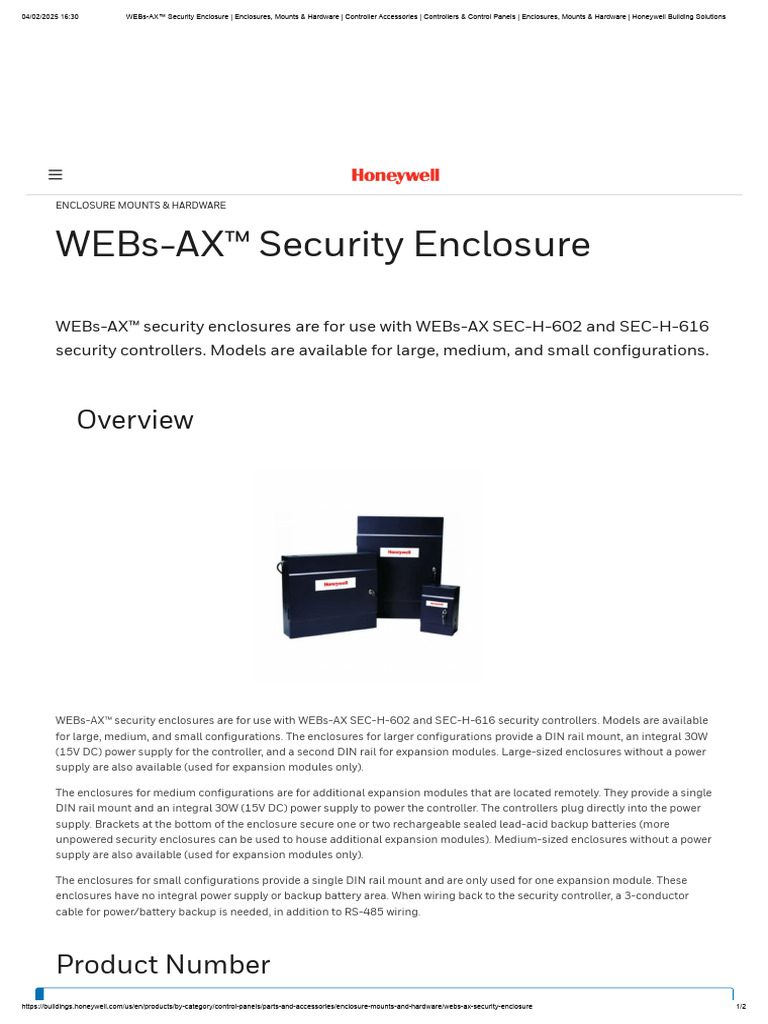 WEBs-AX™ Security Enclosure _ Enclosures, Mounts & Hardware ...