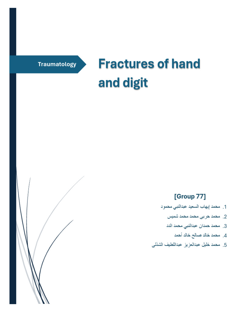 Fractures of Hands and Digit (Traumatology) | PDF | Hand | Medical ...