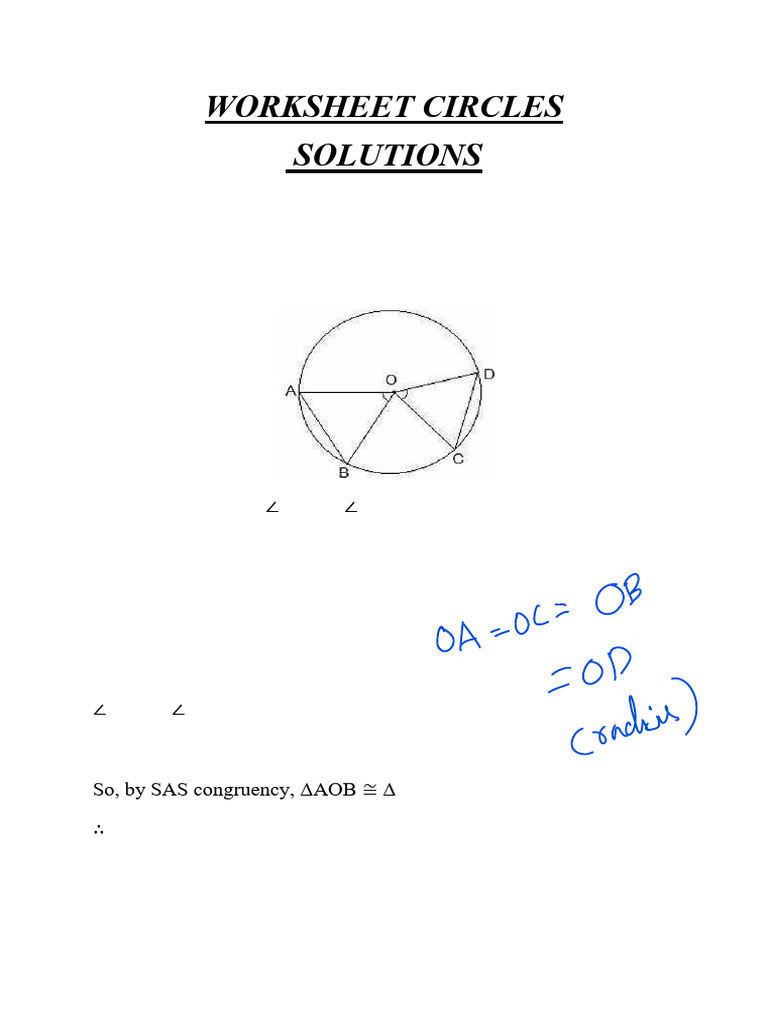 Circle Geometry Proofs and Solutions | PDF | Circle | Perpendicular