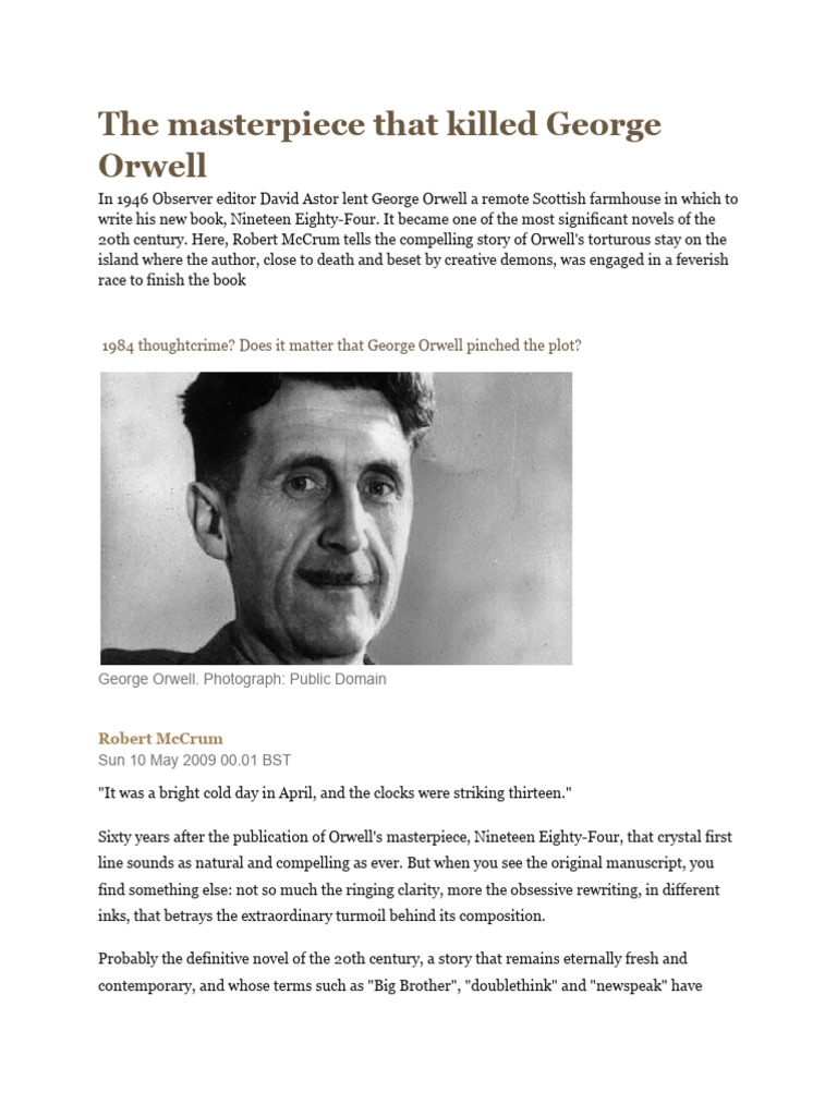 Orwell's Final Struggle | PDF | George Orwell