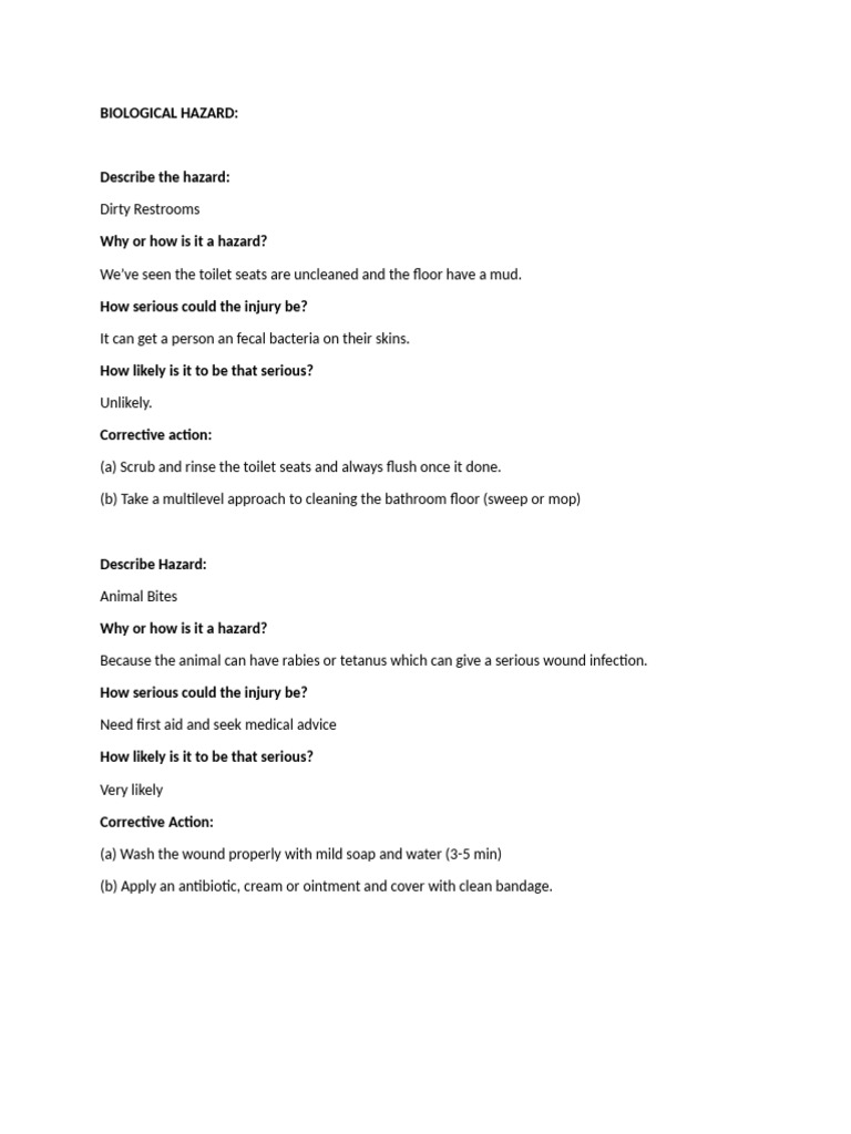 Biological Hazard DRRR | PDF