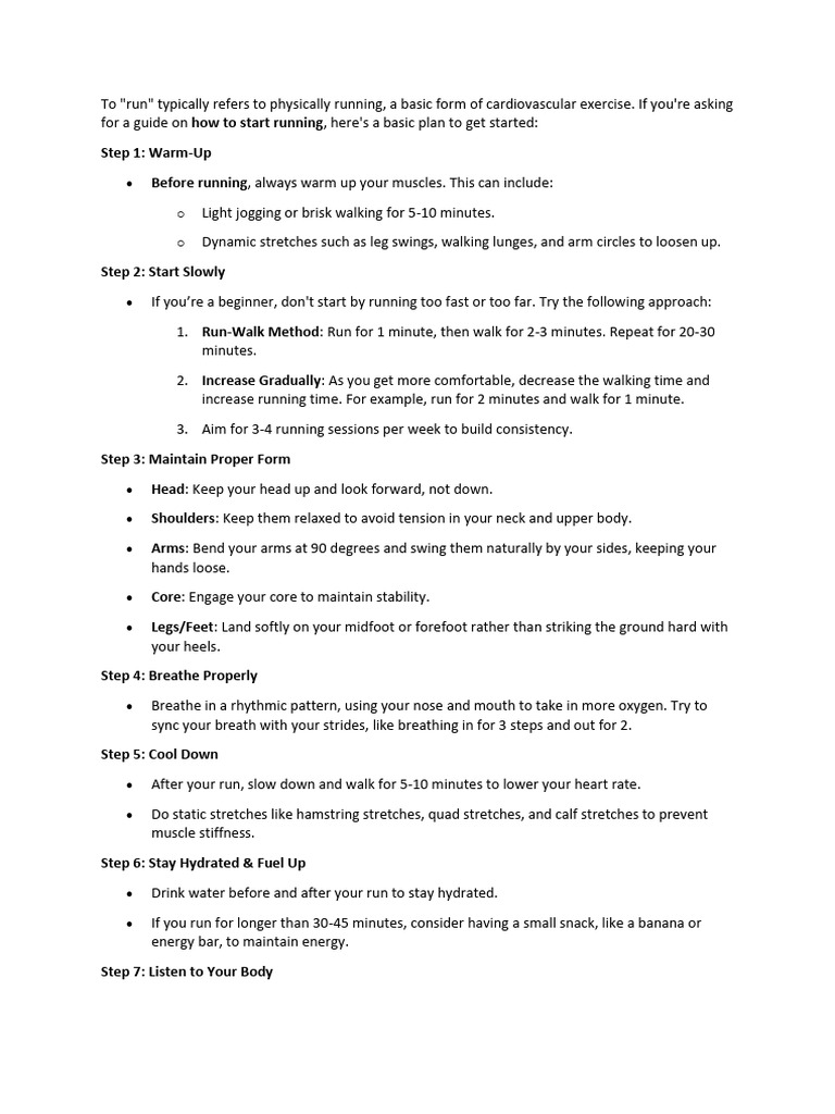 Beginner's Guide to Starting Running | PDF