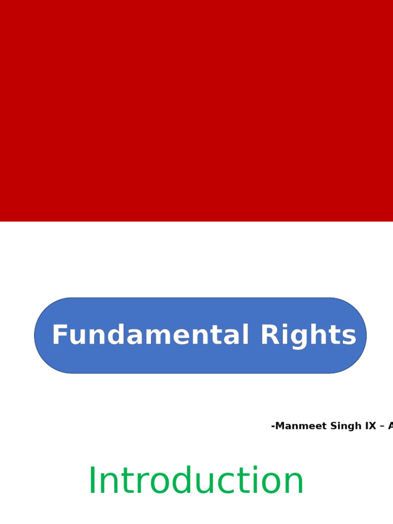 Fundamental Rights | PDF | Government And Personhood | Government