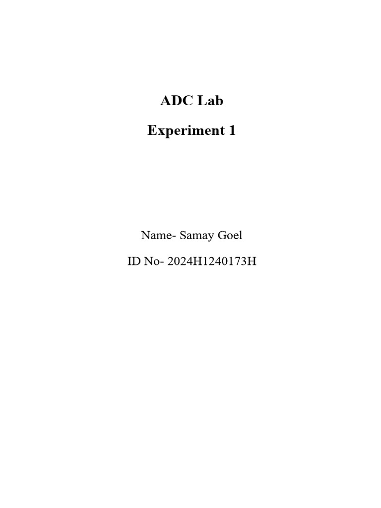 ADC Exp 1 Samay Goel | PDF