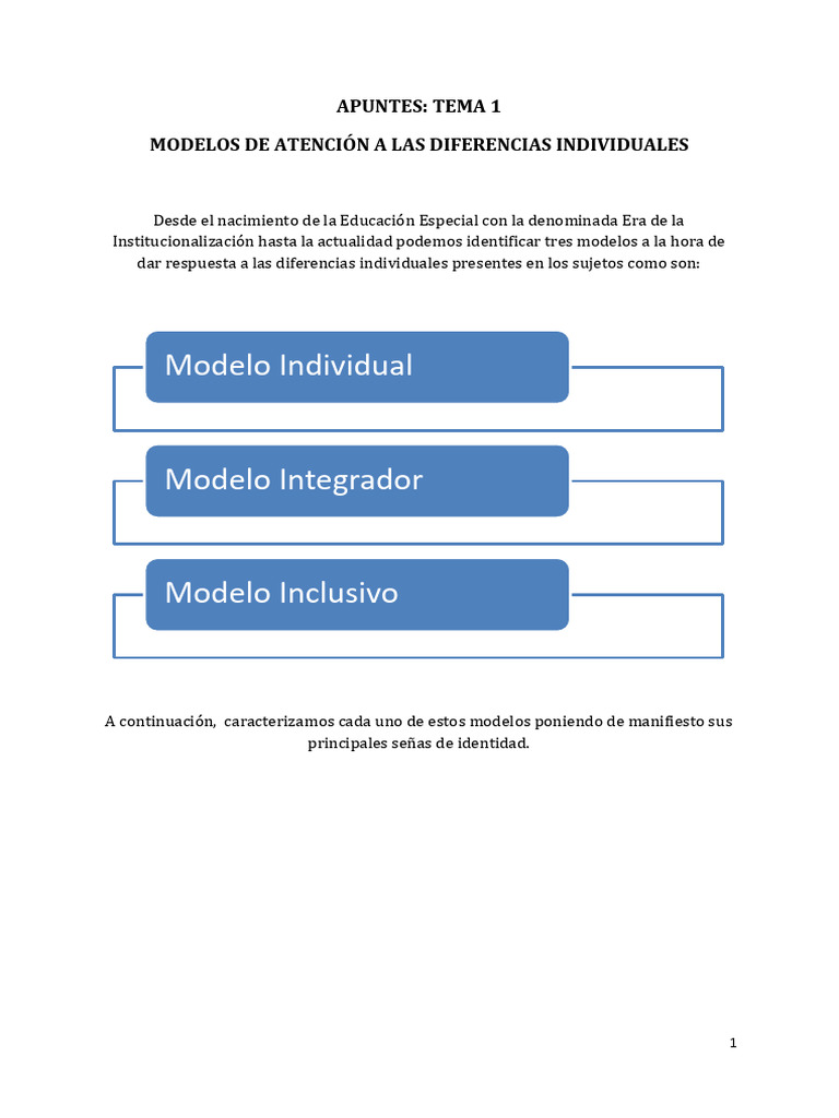 Tema 1 parte 2 | PDF | Educación especial | Sicología