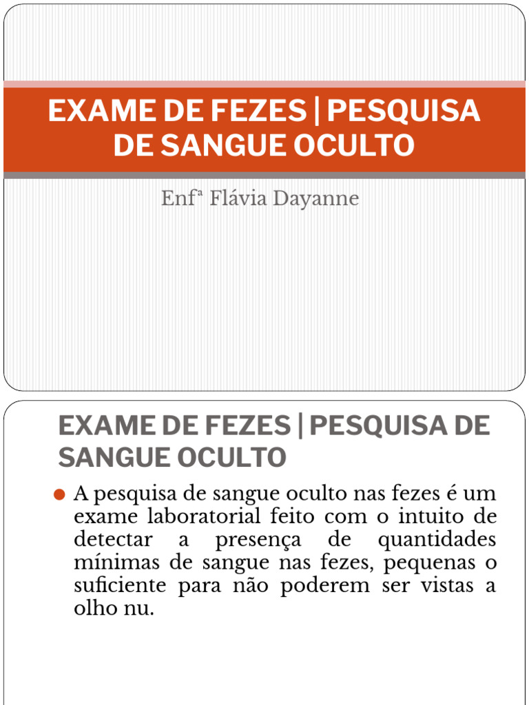 Exame de Sangue Oculto: Detecção e Uso | PDF | Câncer colorretal | Câncer