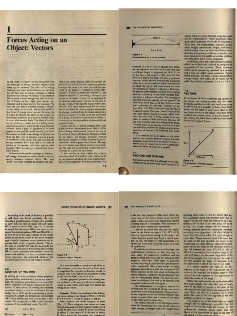 Forces Acting On An Object: Vectors | PDF | Force | Euclidean Vector