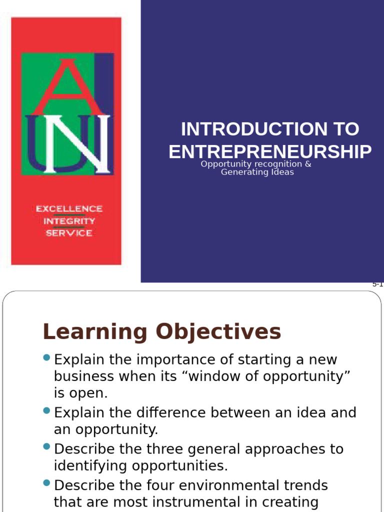 Entrepreneurship & Opportunity Recognition | PDF | Brainstorming ...