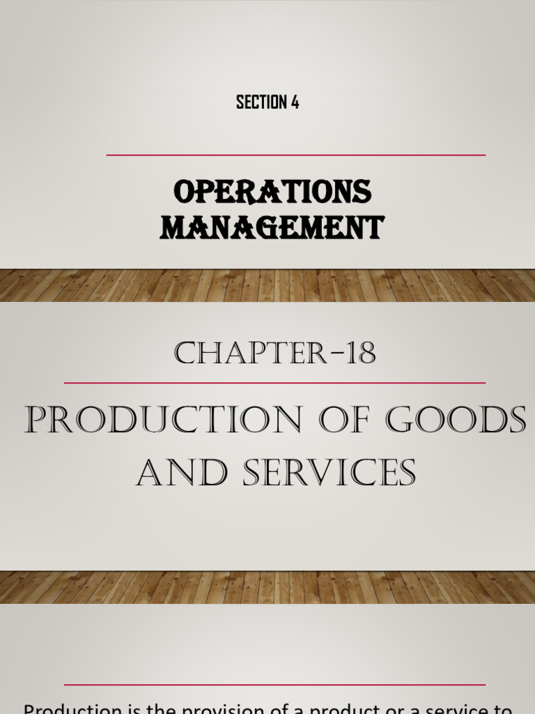 Production of Goods and Services | PDF | Inventory | Lean Manufacturing
