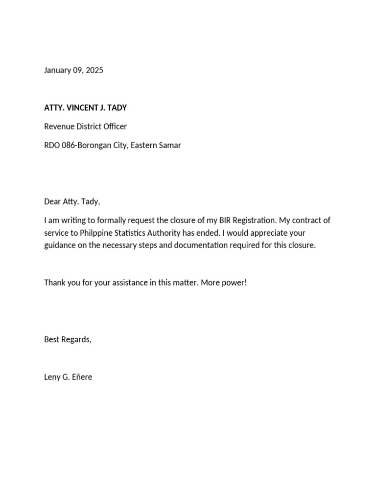 BIR Letter | PDF