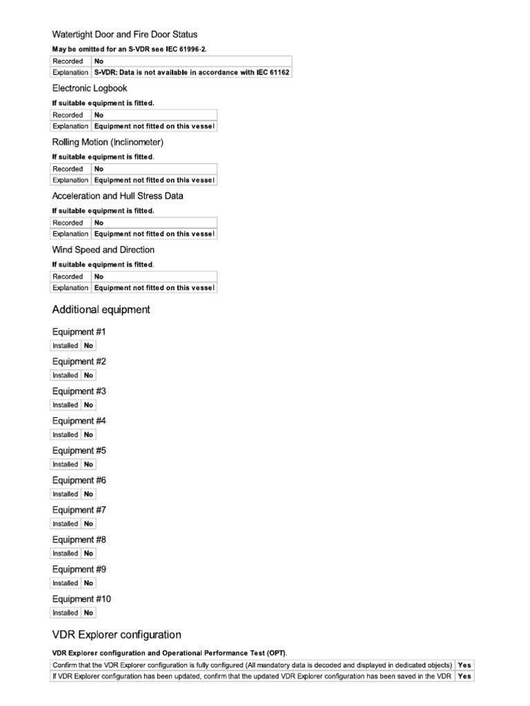 VDR Water Tight | PDF