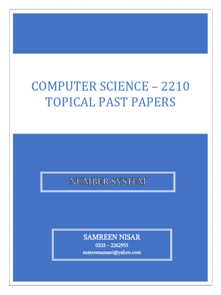 Topical Questions 2210-NUMBER SYSTEM(encrypted) | PDF | Byte | Cyan
